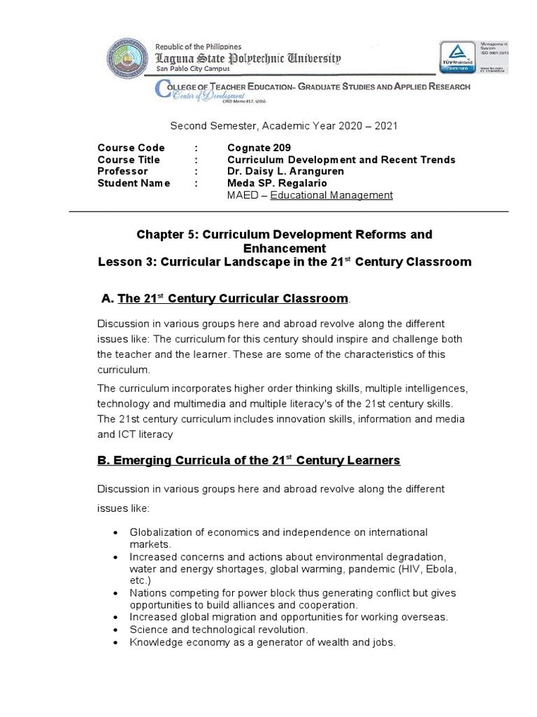 The 21st Century Curricular Classroom | Download Free PDF | Curriculum ...