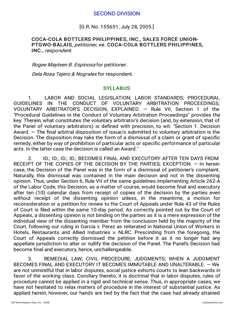 Petitioner Vs Vs Respondent Rogee Mayteen B. Espinosa Dela Rosa Tejero & Nograles | PDF | Appeal ...