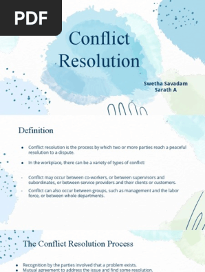 Conflict Resolution Definition