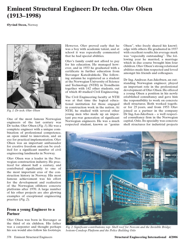 Olav Olsen 4 2006 | PDF | Norway | Engineer