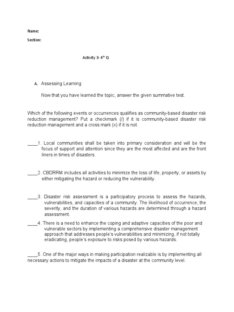DRRR - Activity 3 - 4th Q | PDF