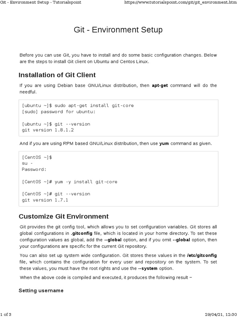 Configuring The Git Environment A Step By Step Guide To Setting Up Git And Customizing 