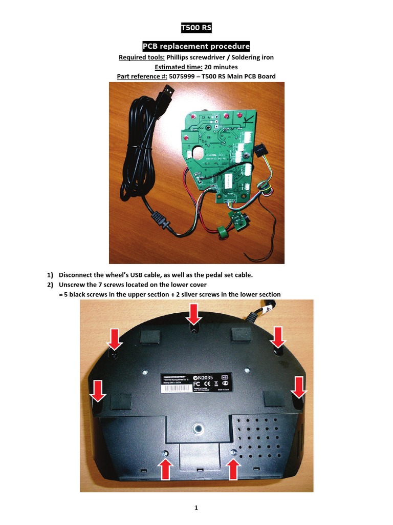 T500 RS PCB Replacement and Calibration Guide | PDF | Printed Circuit ...