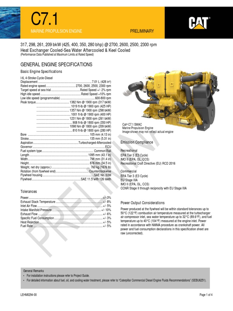 General Engine Specifications | PDF | Horsepower | Engines