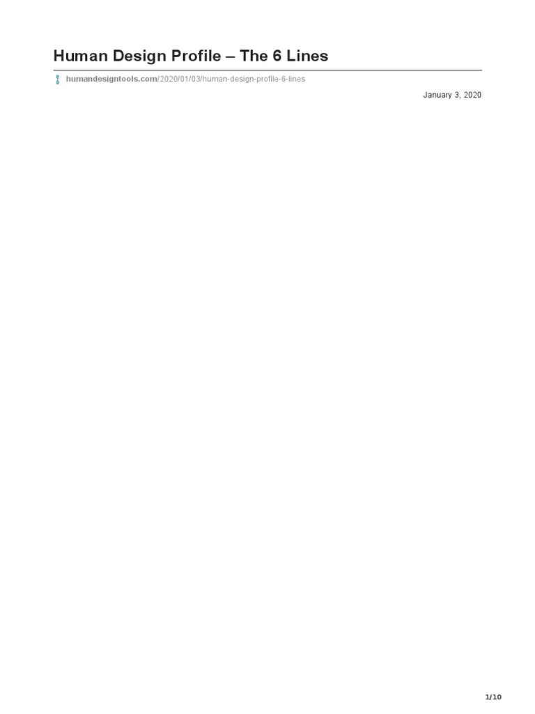 Human Design Profile The 6 Lines | PDF | Psychology | Human Nature