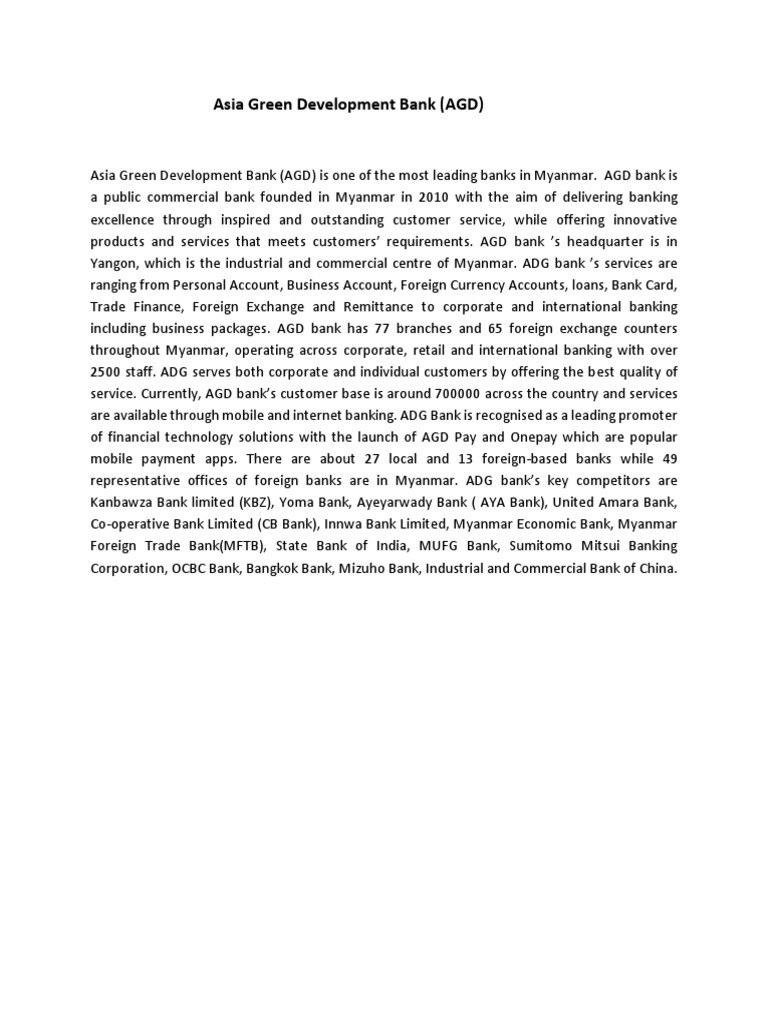 Strategic Framework For Asia Green Development Bank | PDF | Strategic ...