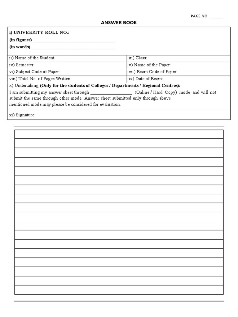 PU Answer Book Format | PDF | Art