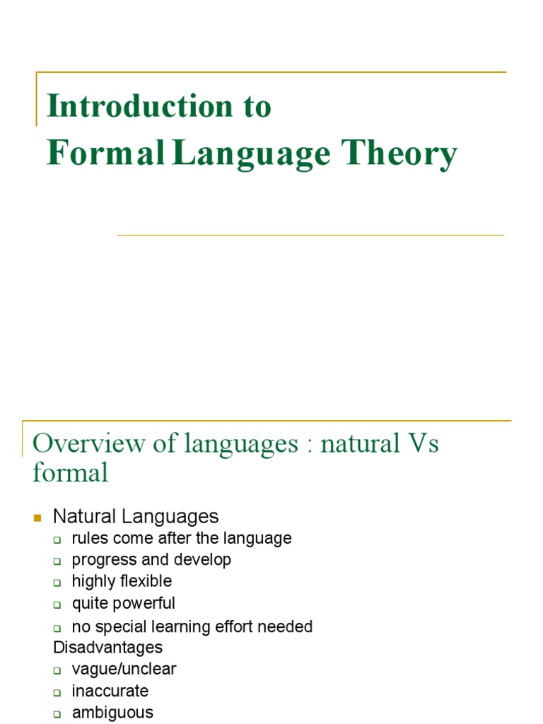 Introduction To: Formal Language Theory | PDF | Set (Mathematics) | Vertex (Graph Theory)