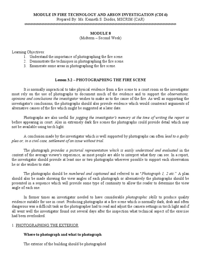 Module in Fire Technology and Arson Investigation (Cdi 6) | PDF | Door | Window