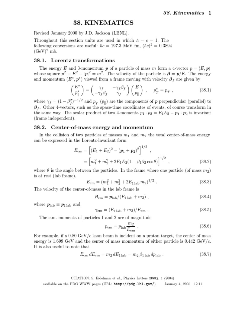 Kinemarpp | PDF | Electronvolt | Cross Section (Physics)