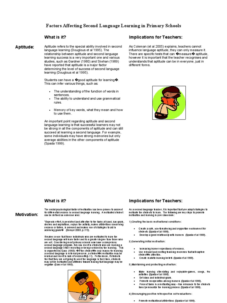Factors Affecting Second Language Learning | PDF | Second Language | Second Language Acquisition