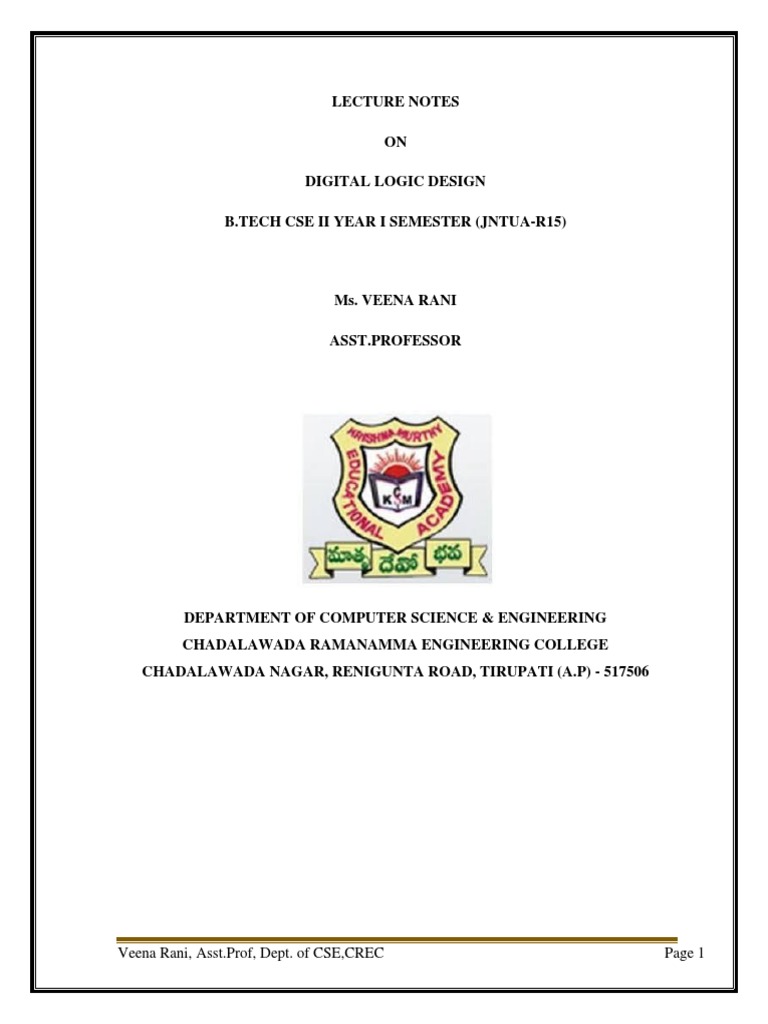 Digital Logic Design Notes | Download Free PDF | Logic Gate | Binary ...