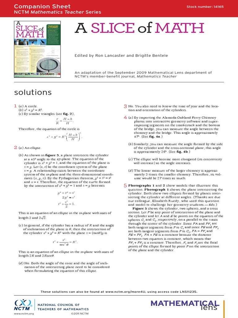 Slice Math | PDF | Ellipse | Sphere