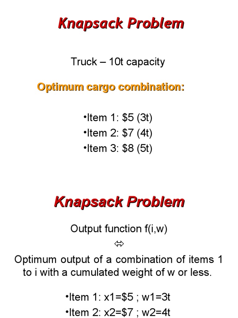 Optimal Knapsack Cargo Solution | PDF | Computational Problems ...