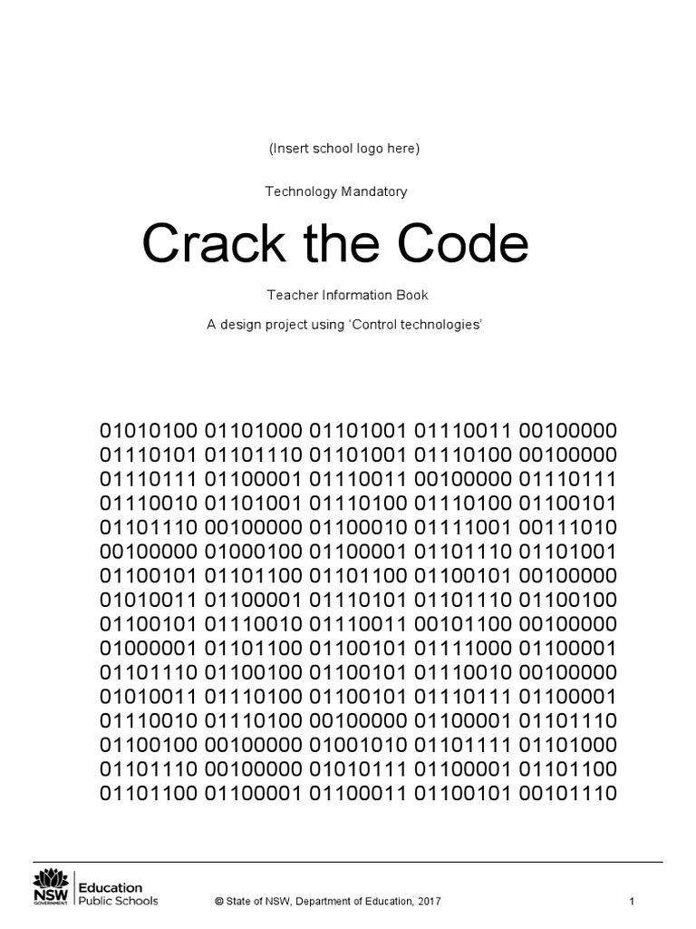 Crack The Code: (Insert School Logo Here) Technology Mandatory | PDF ...