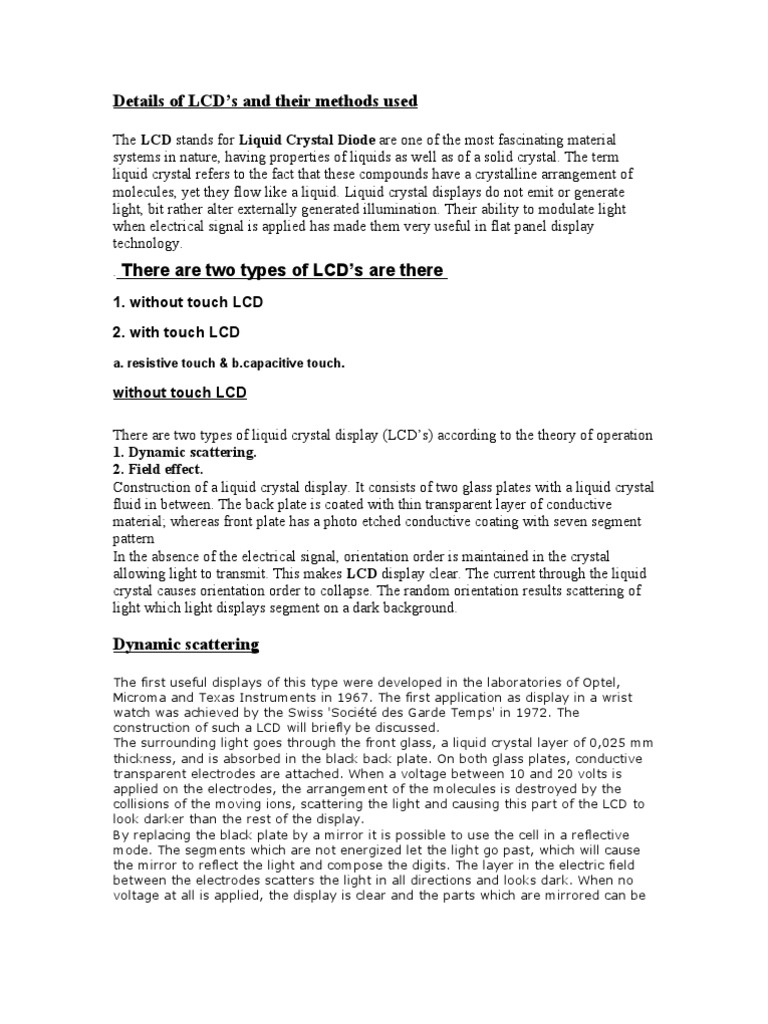 Interfacing LCD Display | PDF | Liquid Crystal Display | Capacitance