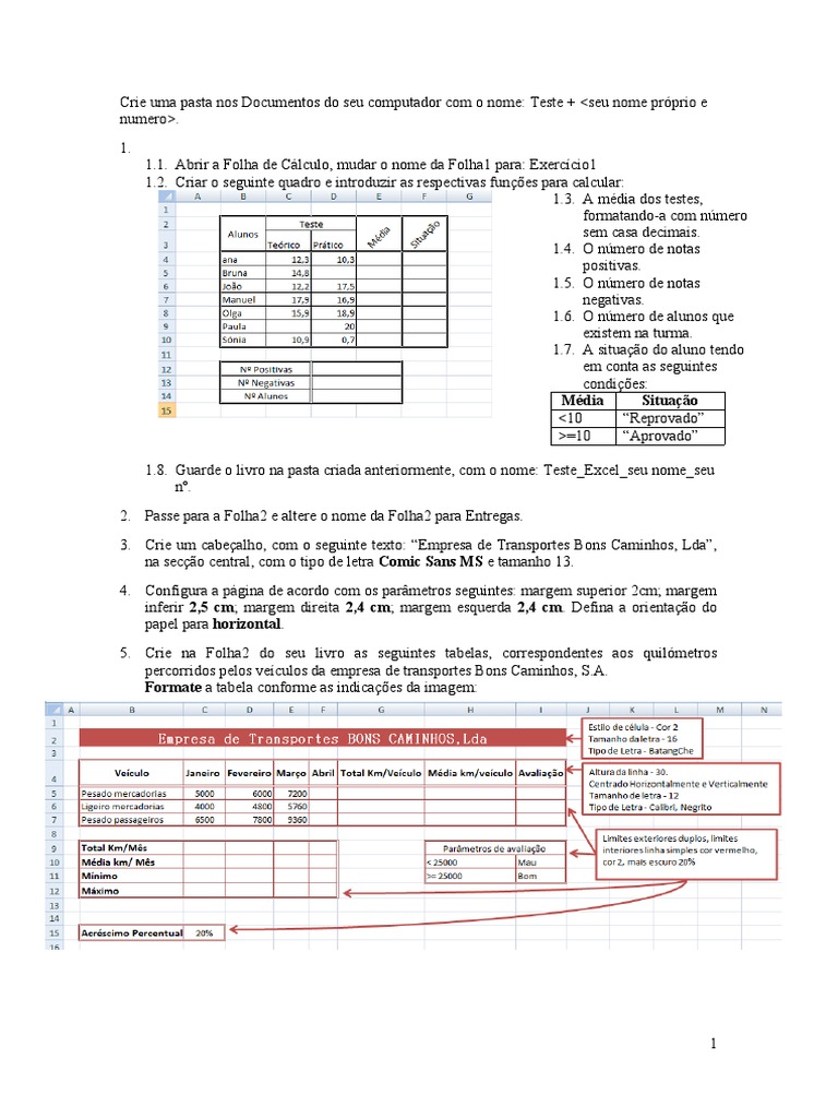 Teste Excel PRATICO | PDF