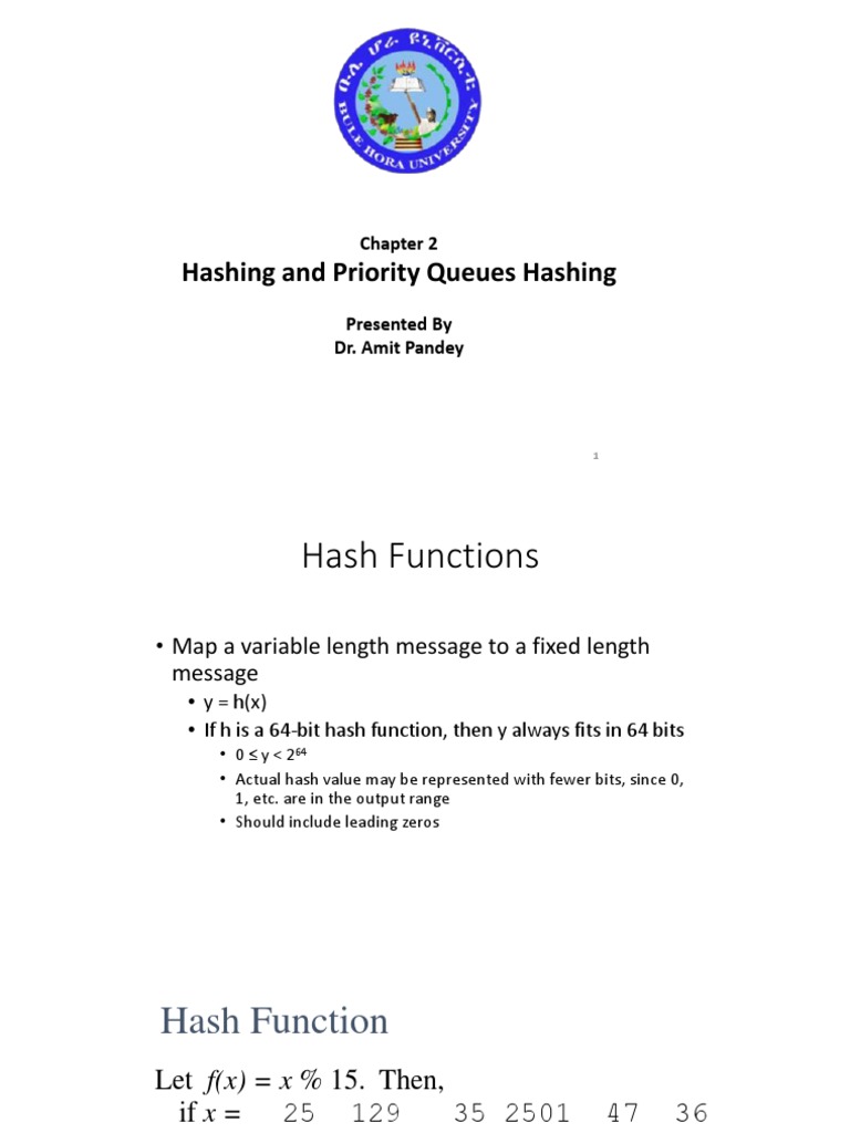 Ch 2 Hashing And Priority Queues Hashing Pdf Database Index