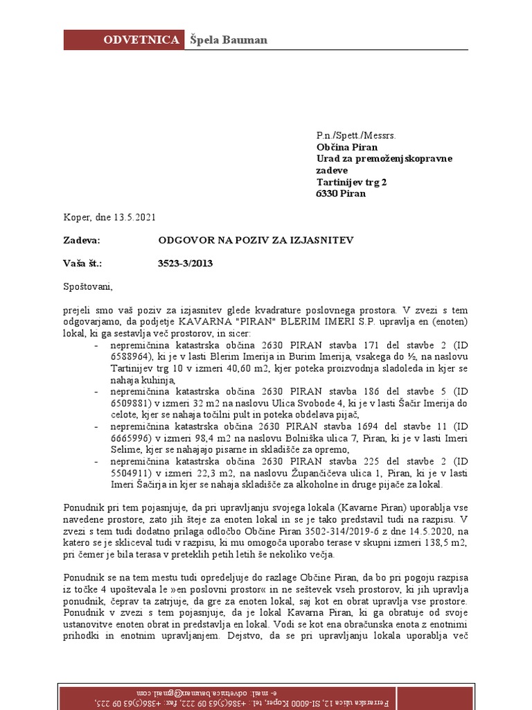 Prijava Na Razpis | PDF