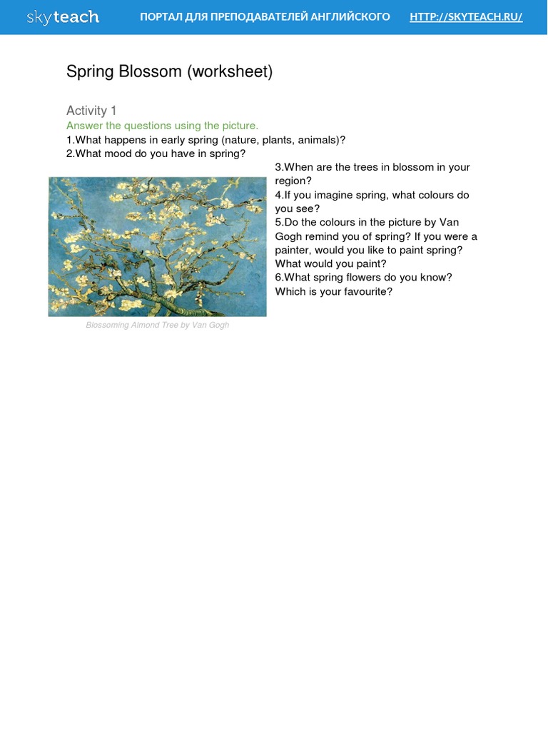 Spring Blossoms: Activities about Spring Flowers | PDF | Tulip | Easter