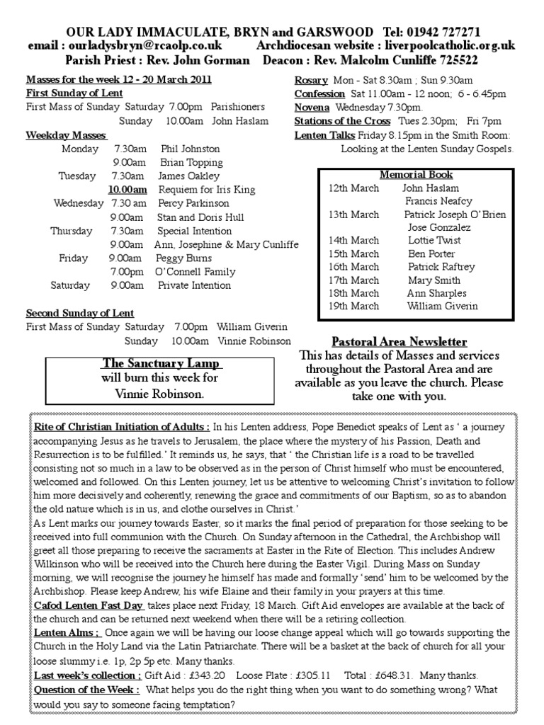 1 Lent | PDF | Lent | Easter