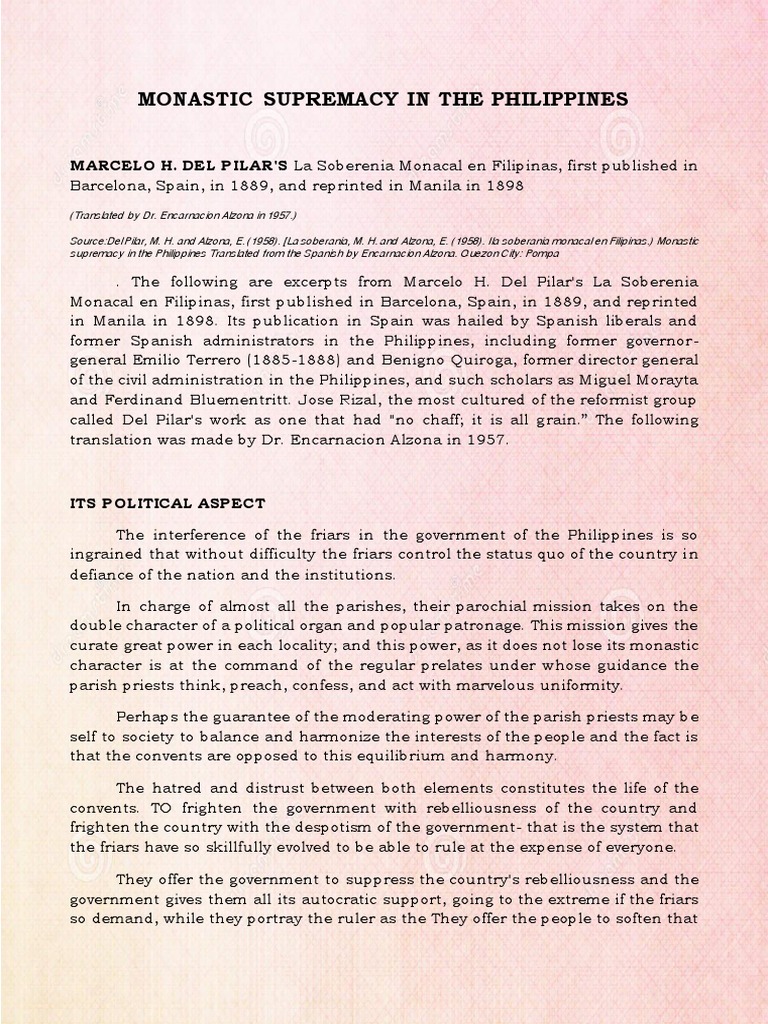 Monastic Supremacy in The Philippines | PDF | Philippines | Taxes