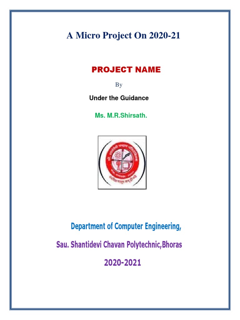 Sample Format Micro Project | PDF | Systems Engineering | Computing