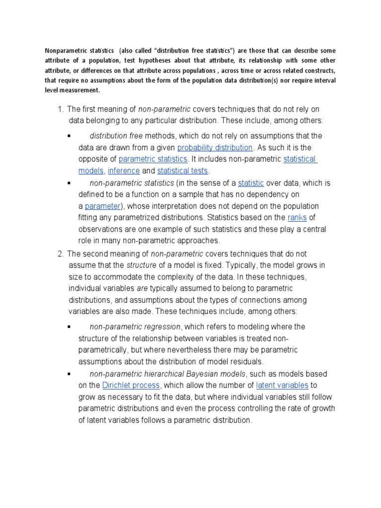 Distribution Free Methods, Which Do Not Rely On Assumptions That The ...