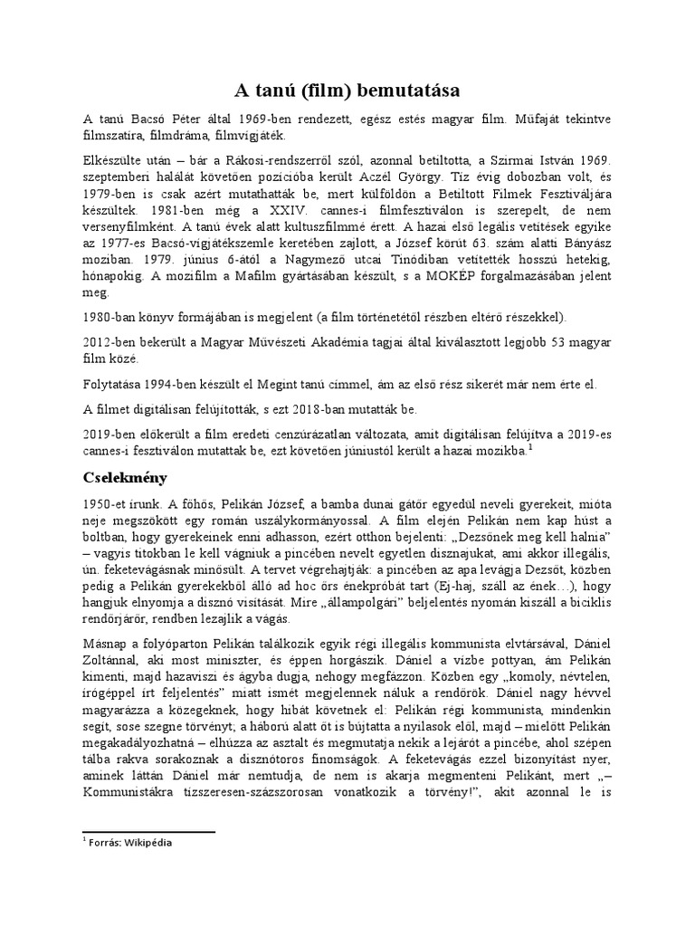 A Tanú | PDF