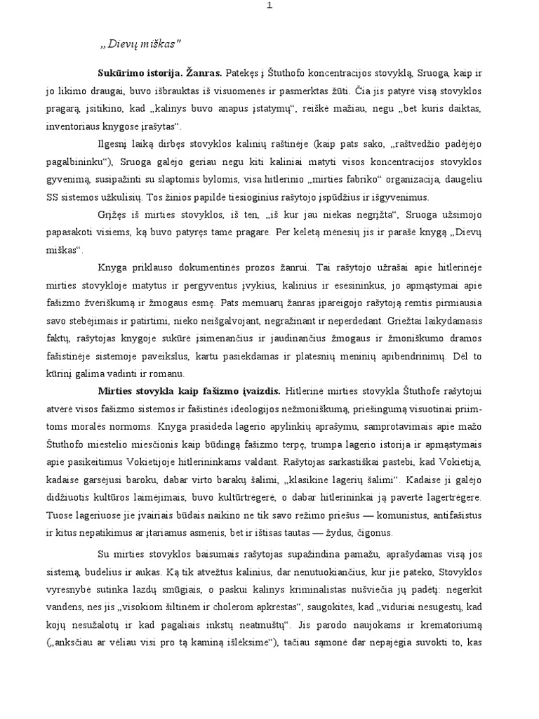 Dievu Miskas Knygos Aprasymas (Mokslobaze - LT) | PDF