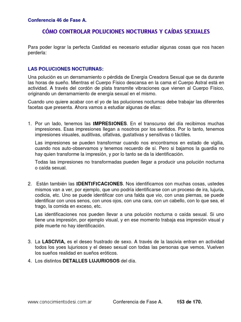 Cómo Controlar Poluciones Nocturnas y Caídas Sexuales | PDF | Lujuria ...
