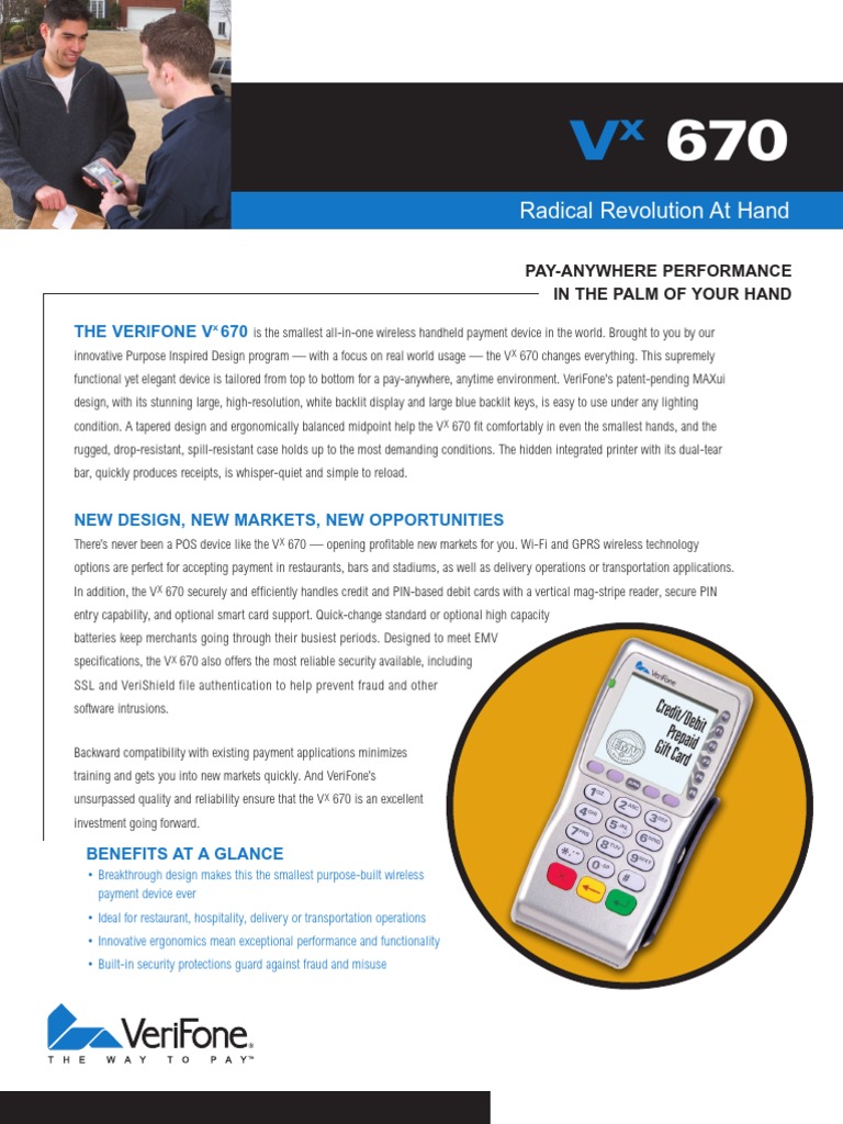 Verifone Vx670 Fact Sheet | PDF | Wi Fi | Electrical Engineering