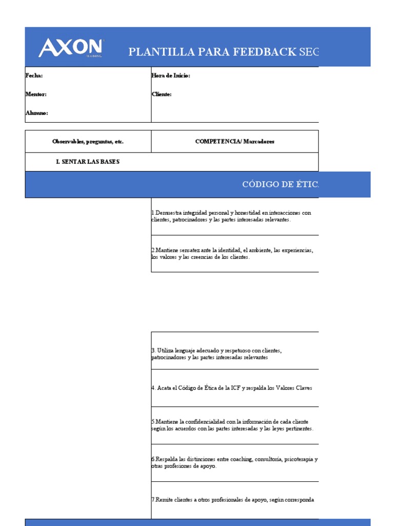 Plantilla de Feedback 2020 | PDF | Cliente | Las emociones