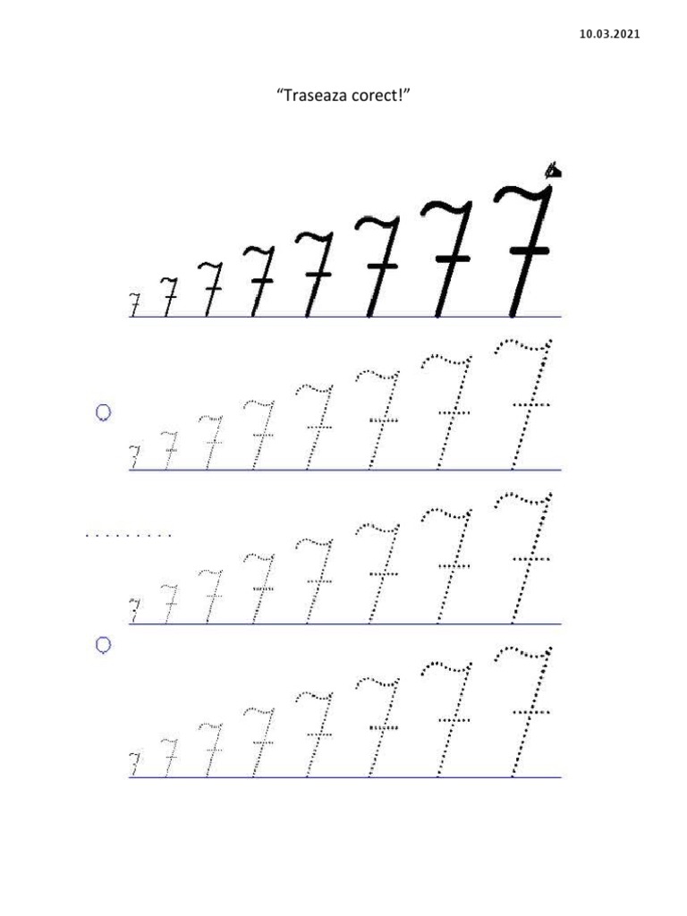 Cifra 7 Trasare Contur Punctat | PDF