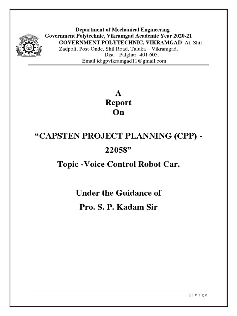 A On "Capsten Project Planning (CPP) - 22058" Topic - Voice Control ...