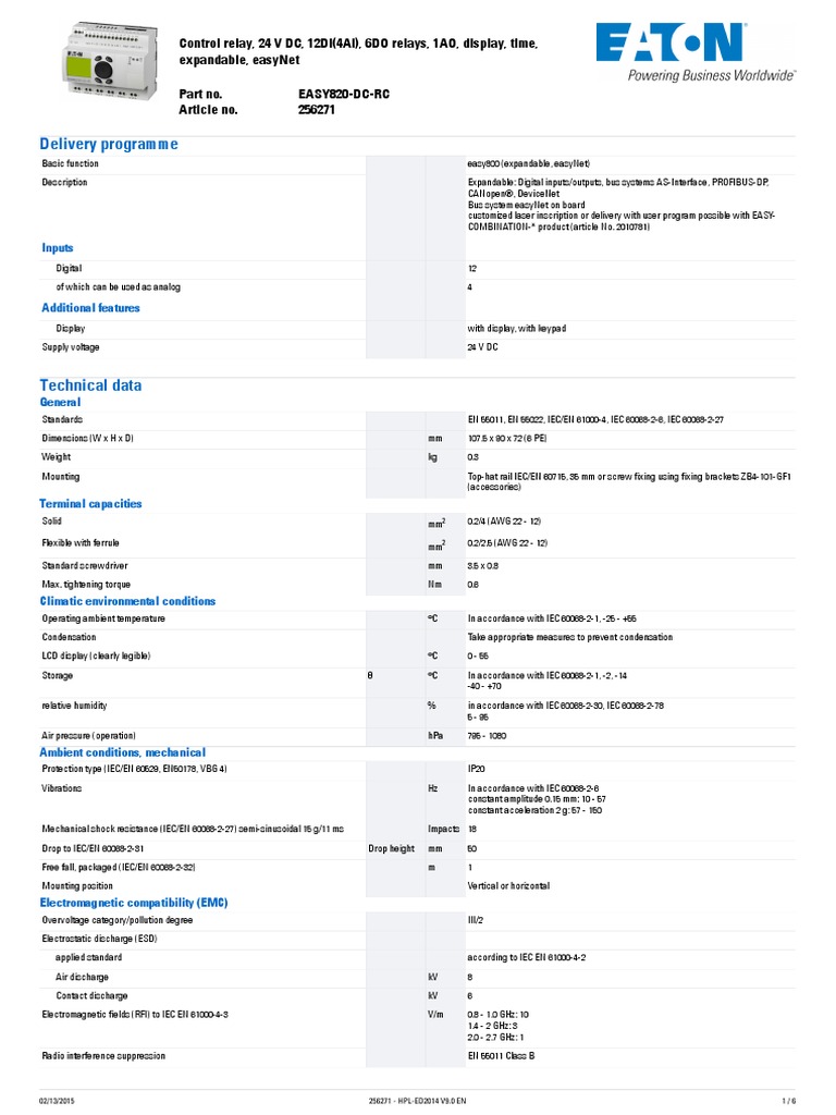 Easy 800 Data Sheet | PDF | Alternating Current | Power Supply