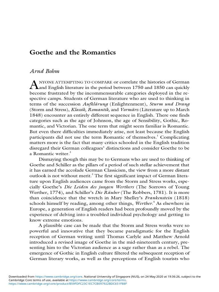 Goethe and The Romantics | PDF | Romanticism | Johann Wolfgang Von Goethe