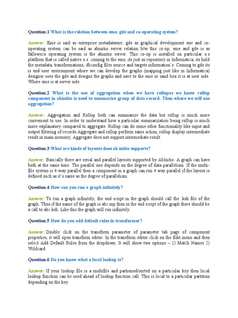 Interview Questions Abinitio | PDF | Database Index | Function (Mathematics)