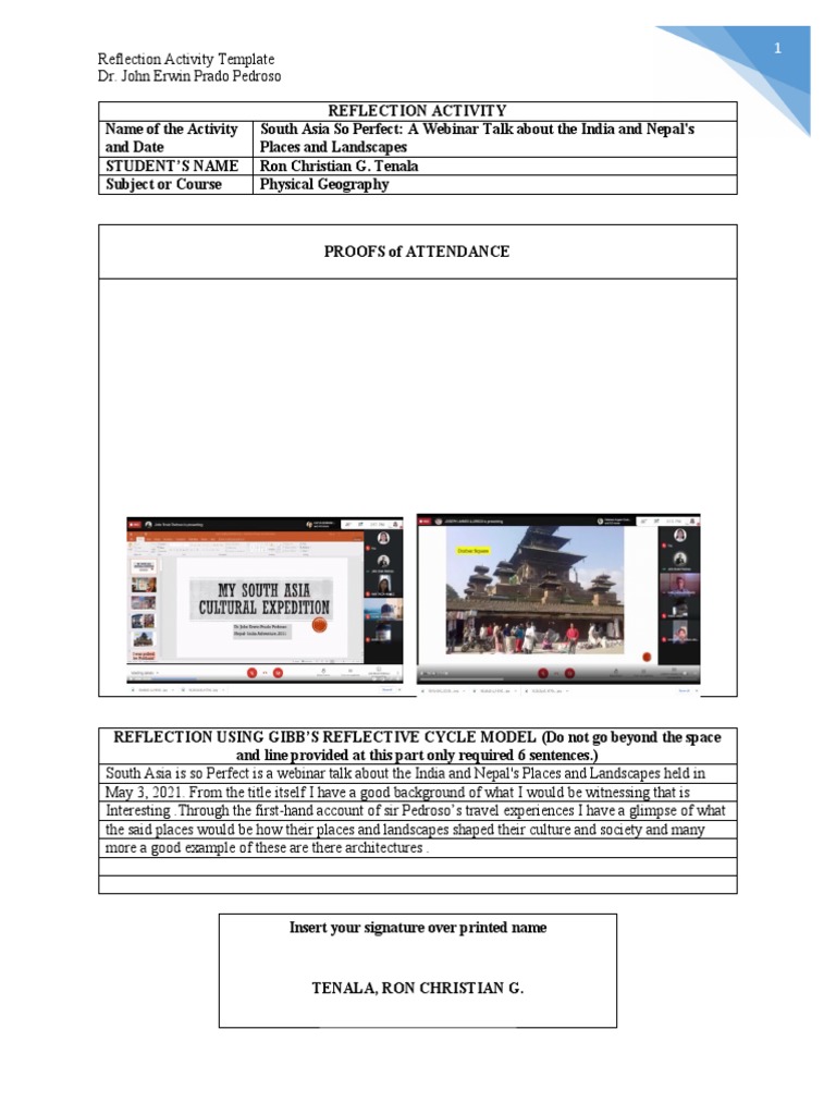 Reflection Activity Template | PDF