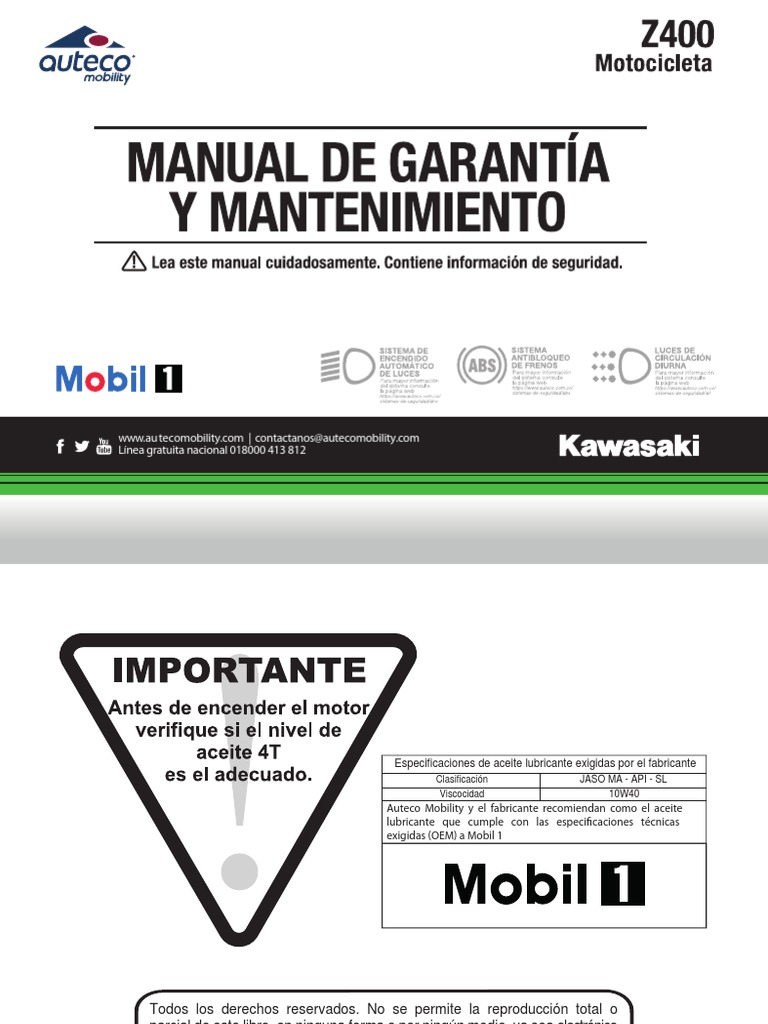 Manual Kawasaki Z400 | PDF | Residuos | Energía y recursos