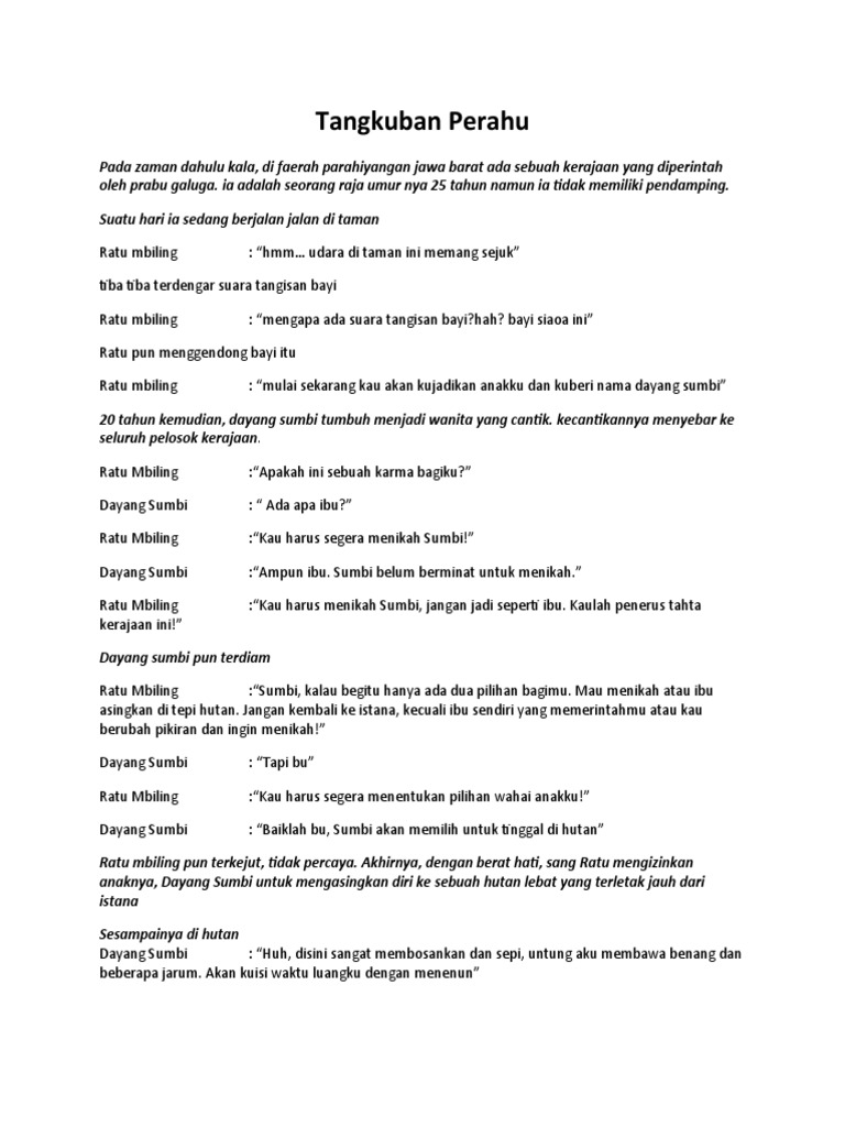 NASKAH Tangkuban Perahu | PDF