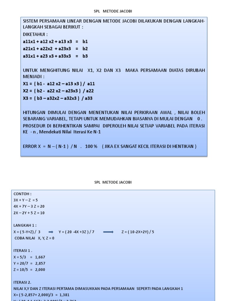 Iterasi Jacobi | PDF