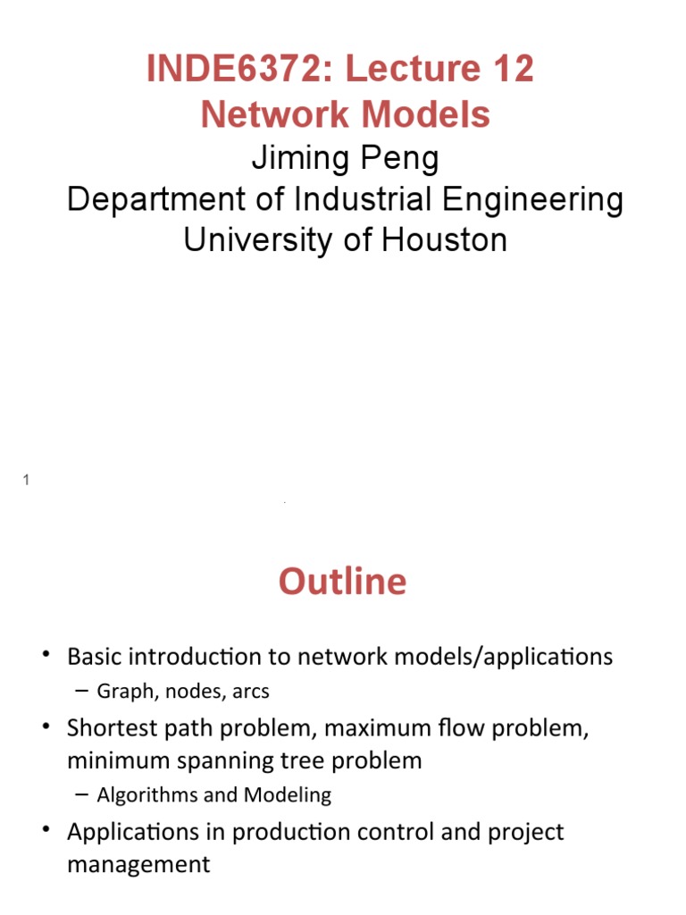 INDE6372 Lec12 Network | PDF | Mathematical Analysis | Networks