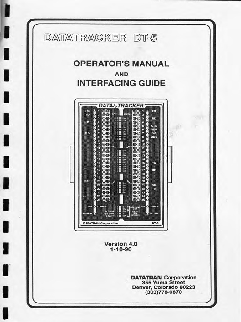 Datatran Datatracker DT-5 Manual | PDF | Electronics | Computer Engineering