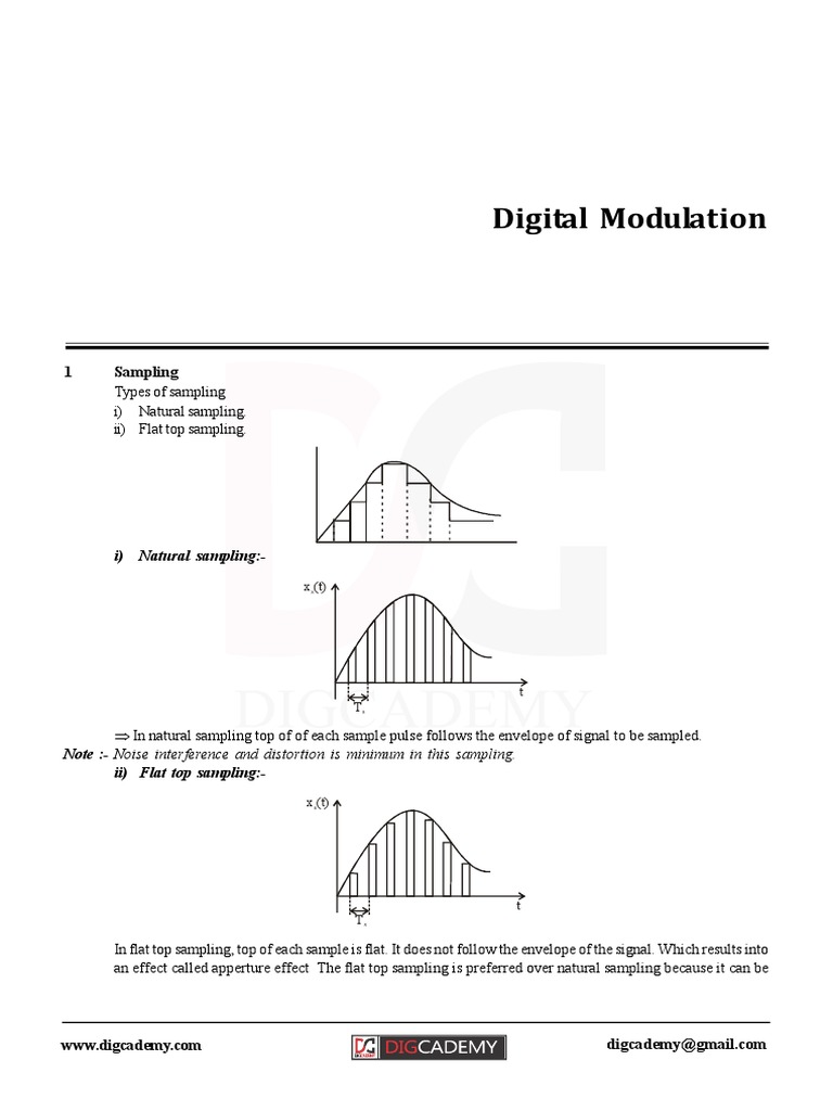 CH 5 Digital Modulation - GATE - Course | PDF | Sampling (Signal ...