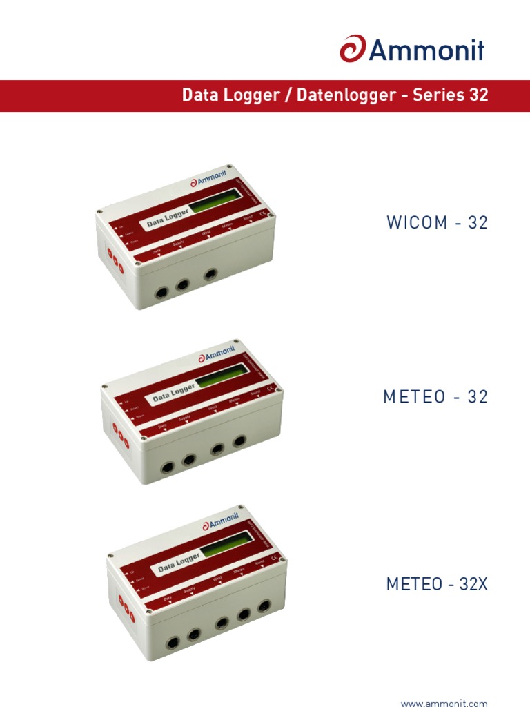 Ammonit Data Logger Manual | PDF | Sensor | Wind Speed