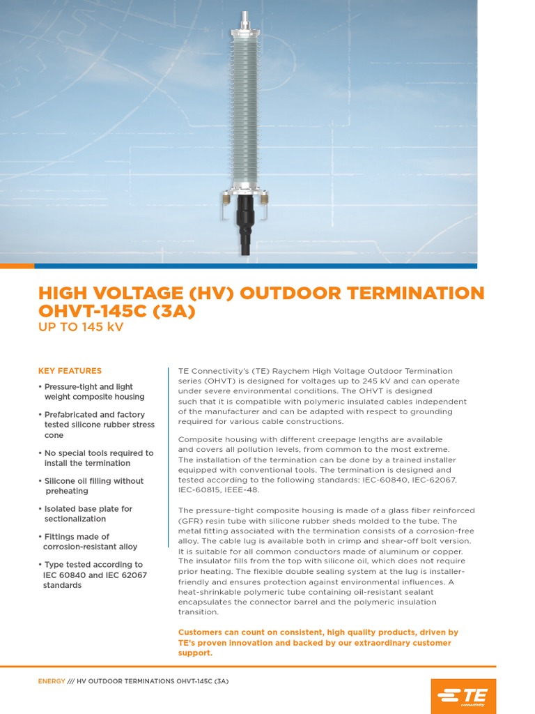 High Voltage (HV) Outdoor Termination OHVT-145C (3A) : UP TO 145 KV ...