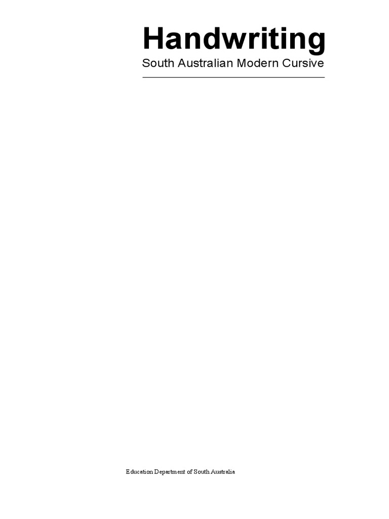 South Australian Modern Cursive Guide | PDF | Typography | Teachers
