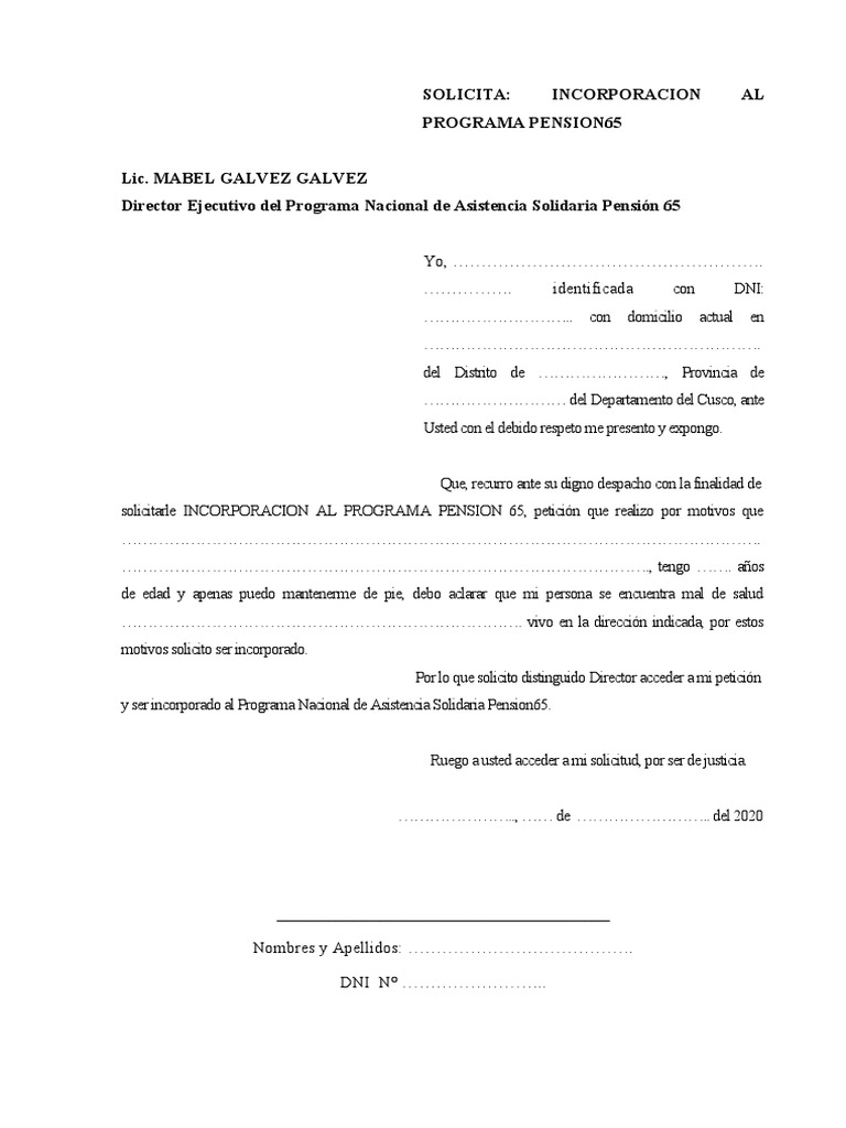 Solicitud Incorporacion - Modelo | PDF