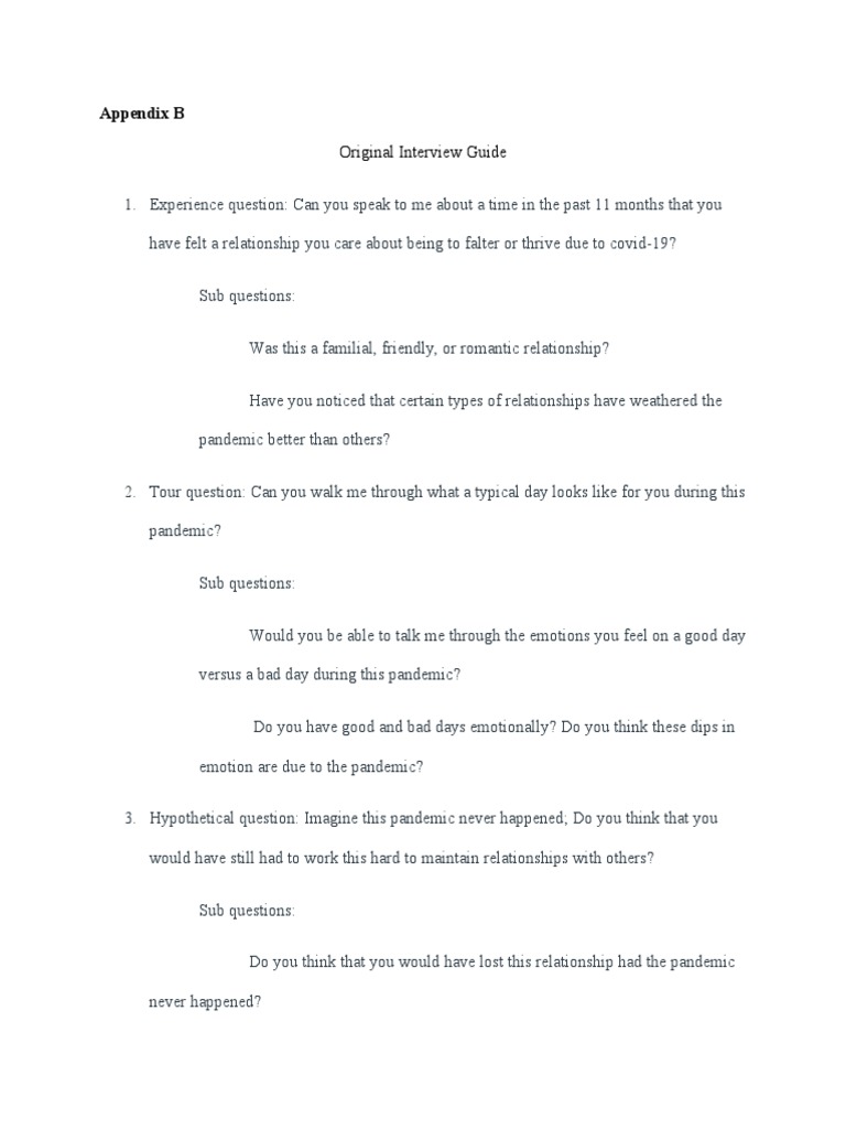 Appendix B: Original Interview Guide | PDF | Social Media | Popular ...